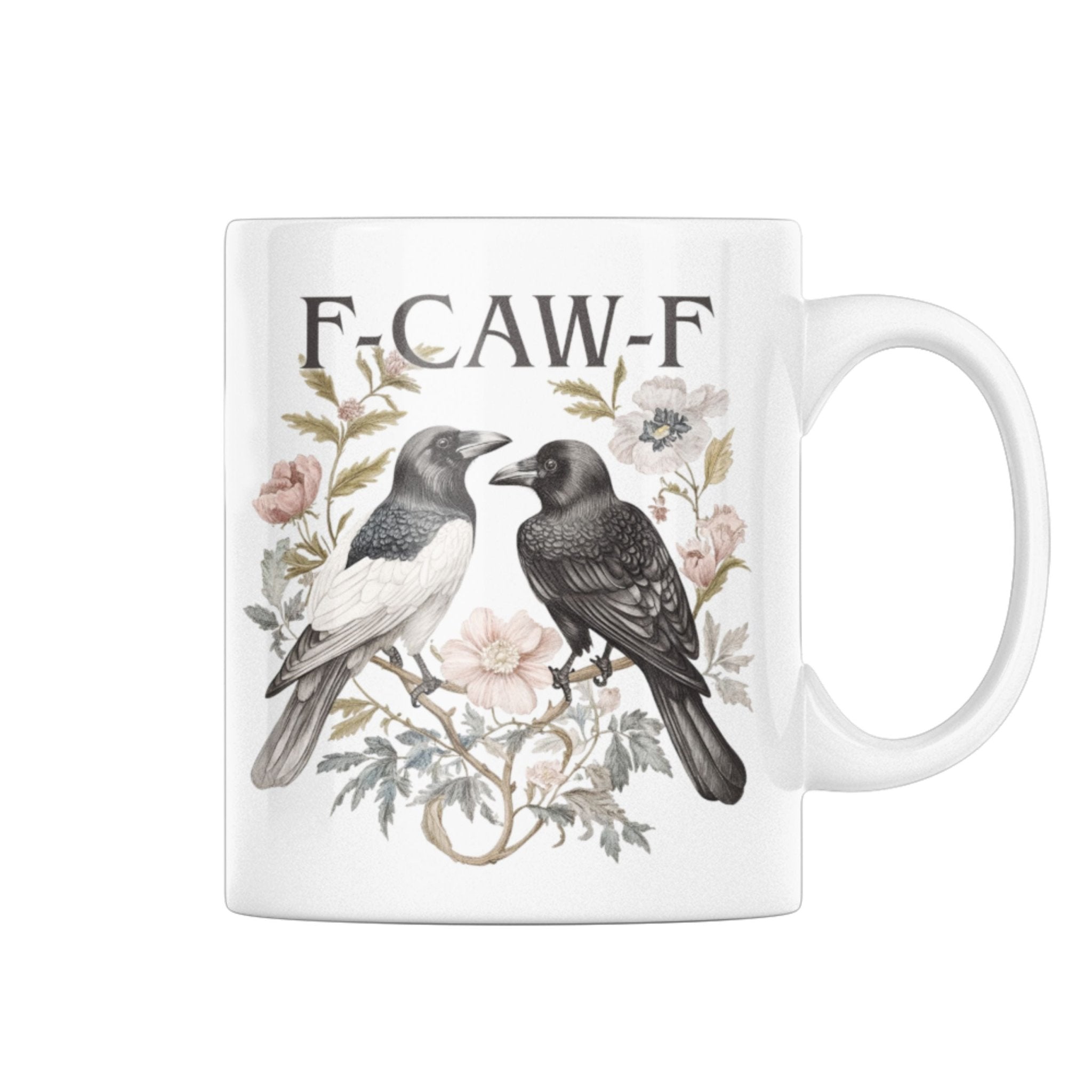 Gothic Coffee Cup with Black Crow Design – EMU Works